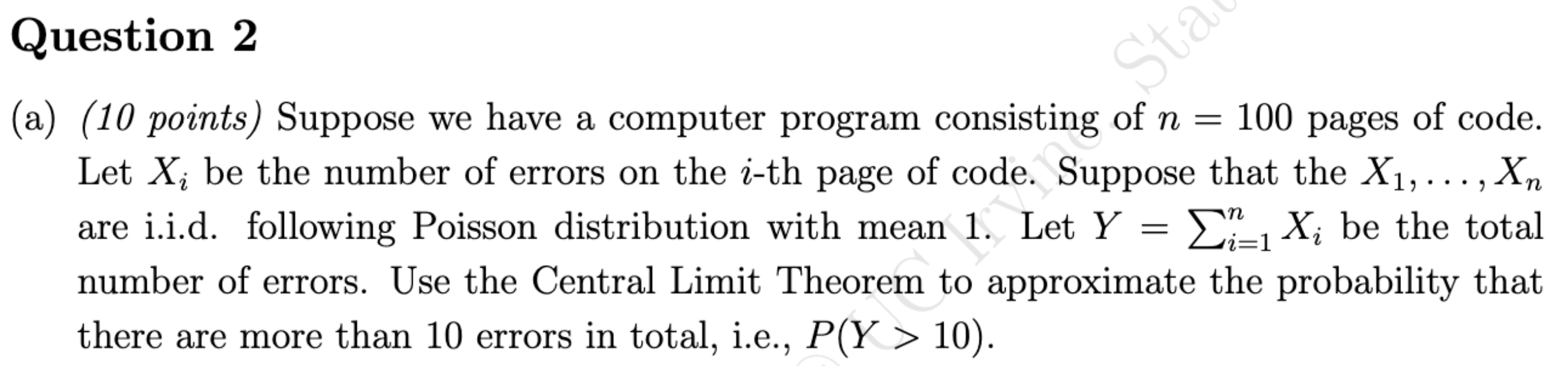 Solved (a) (10 points) Suppose we have a computer program | Chegg.com