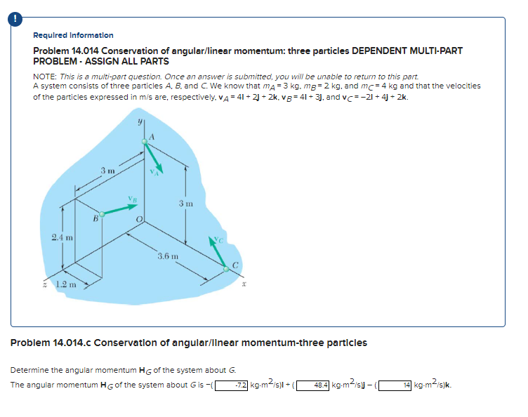 Solved Problem 14.014 Conservation of angular/linear | Chegg.com