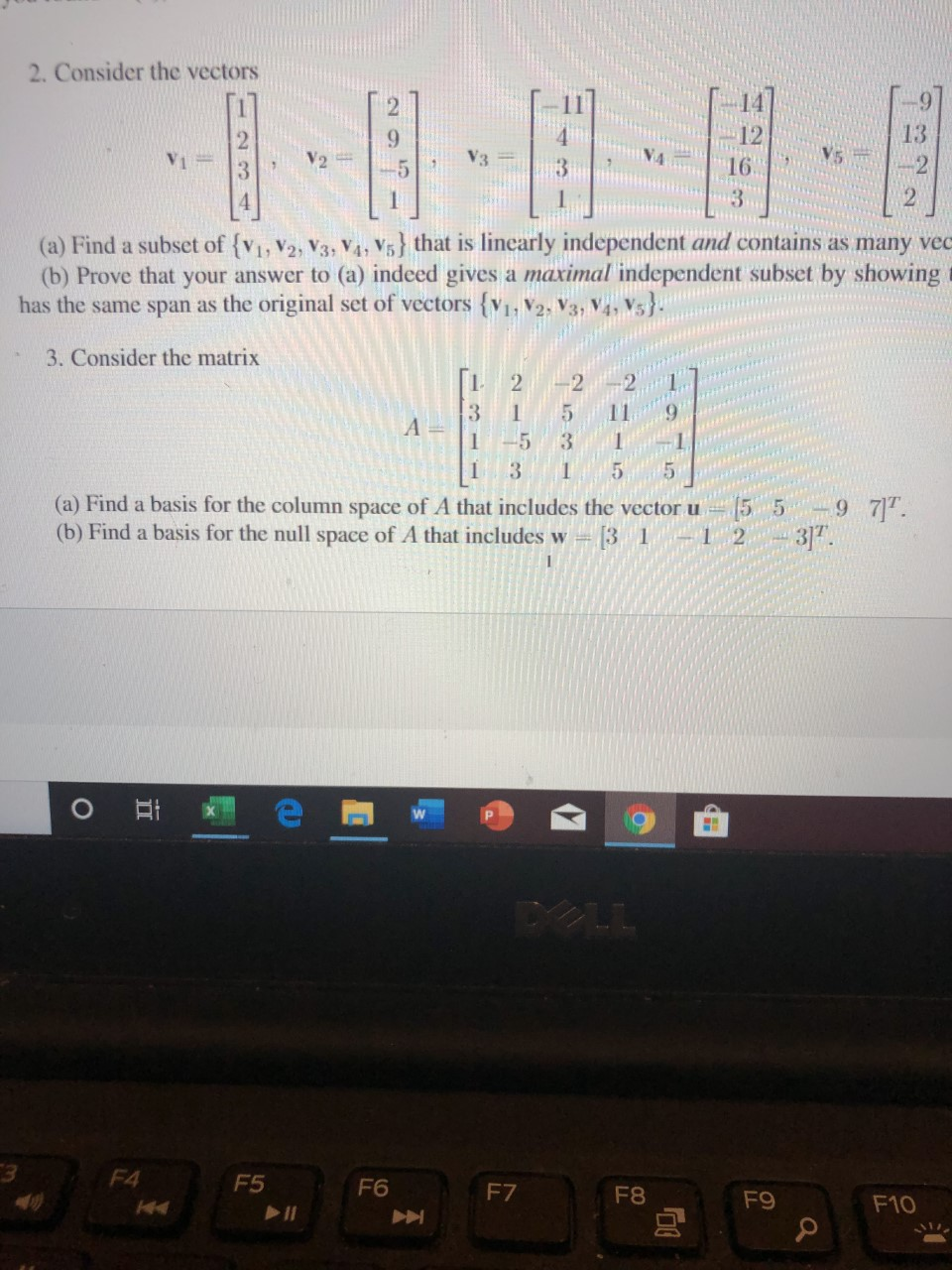 Solved 2. Consider the vectors -91 N 12 131 V5 14 16 - 2 (a) | Chegg.com
