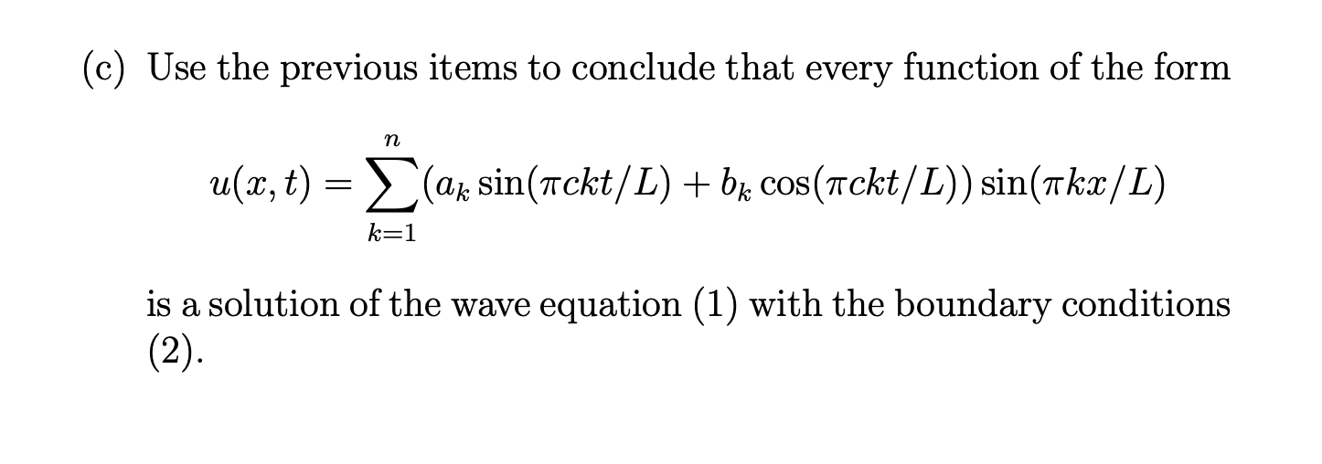 Solved 3. The 1D wave equation is the partial differential | Chegg.com