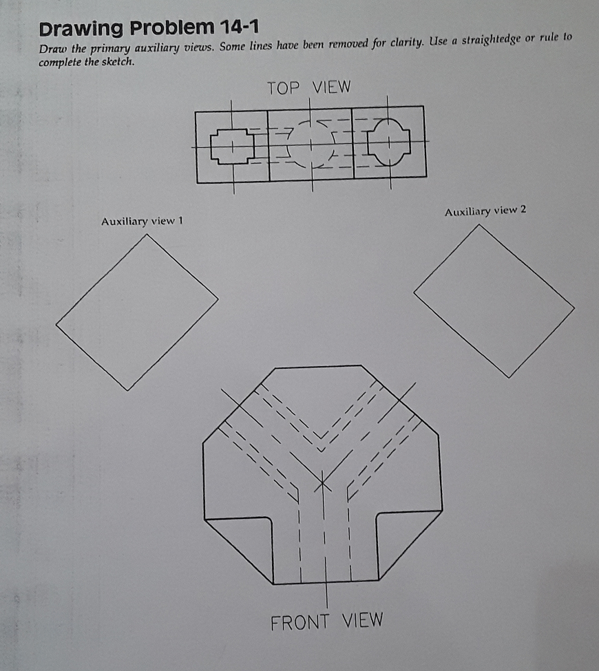Solved Drawing Problem 14-1 Draw the primary auxiliary | Chegg.com