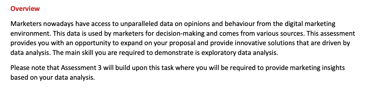 Solved Assignment 2 is a marketing analytics progress | Chegg.com