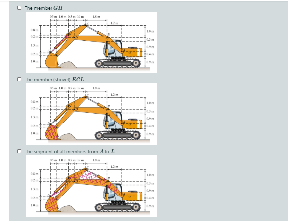 Solved A digging machine is shown in position to collect | Chegg.com