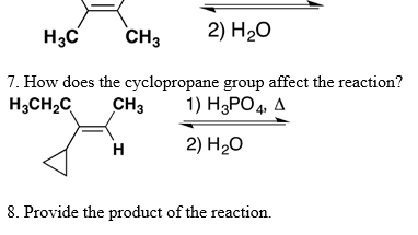 Solved 7. How does the cyclopropane group affect the | Chegg.com