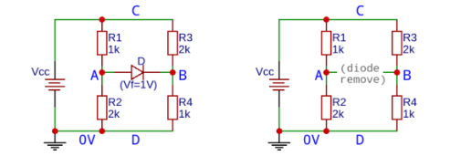 Solved The battery voltage is Vcc, the resistors are | Chegg.com
