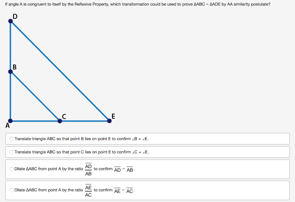 Solved If Angle A Is Congruent To Itself By The Reflexive Chegg Solved If Angle A Is Congruent To Itself By The Reflexive Chegg