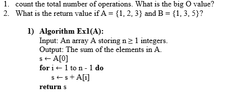 Solved = 1. count the total number of operations. What is | Chegg.com