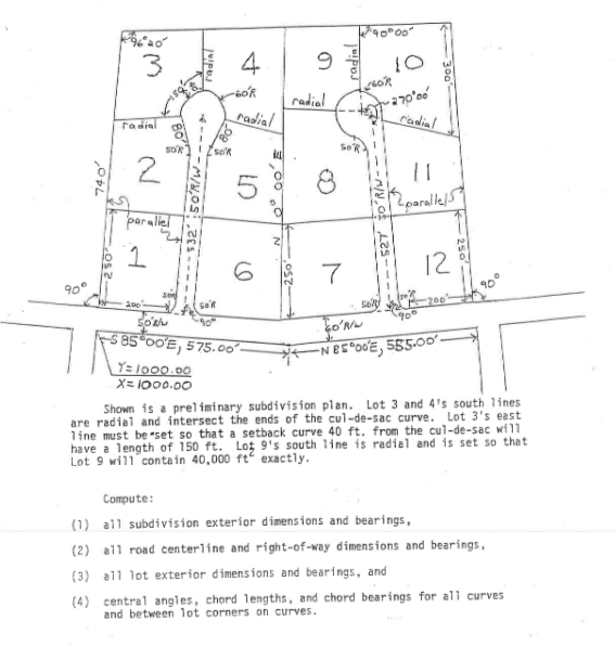 Solved Shown is a preliminary subdivision plan. Lot 3 ﻿and | Chegg.com