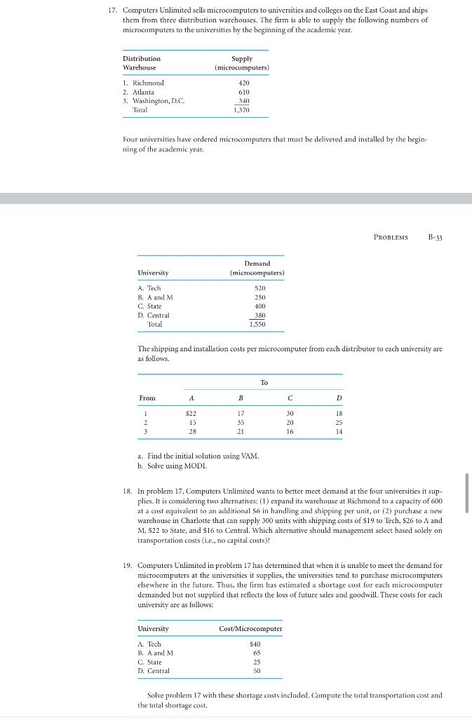 17. Computers Unlimited sells microcomputers to | Chegg.com