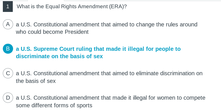 What is the Equal Rights Amendment (ERA)? a U.S. | Chegg.com