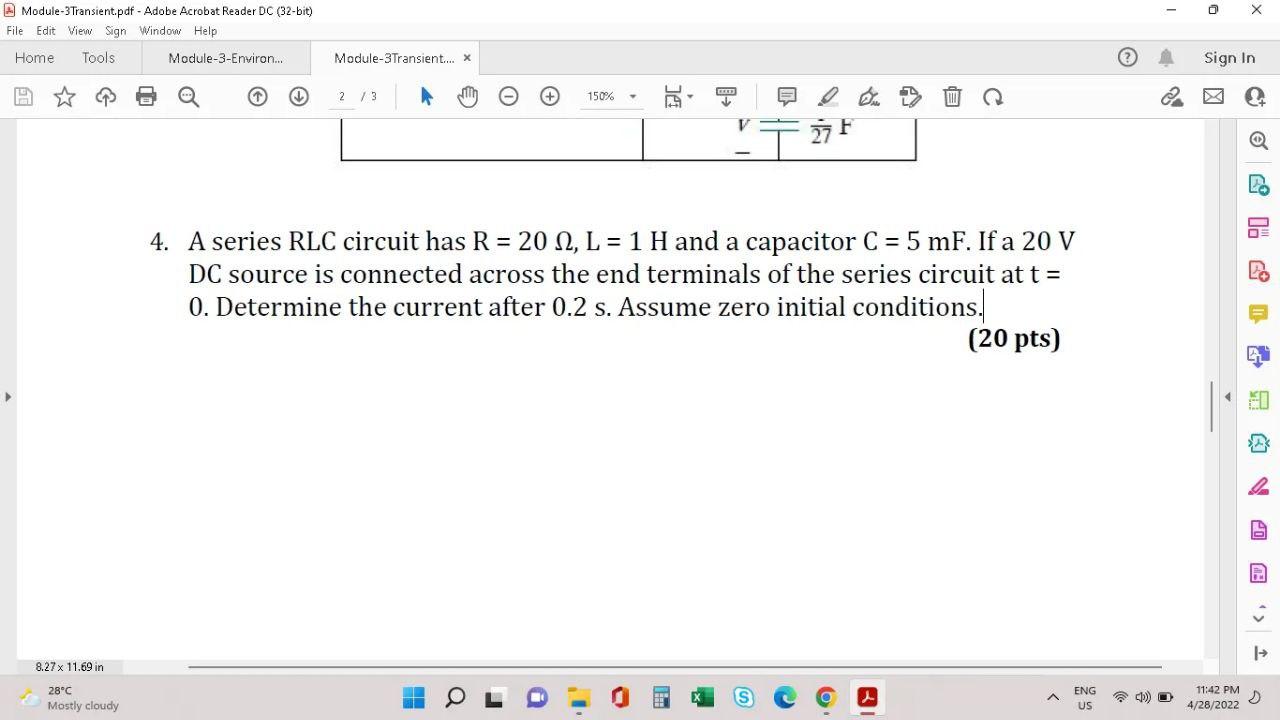 Solved - х Module-Transient.pdf - Adobe Acrobat Reader DC | Chegg.com
