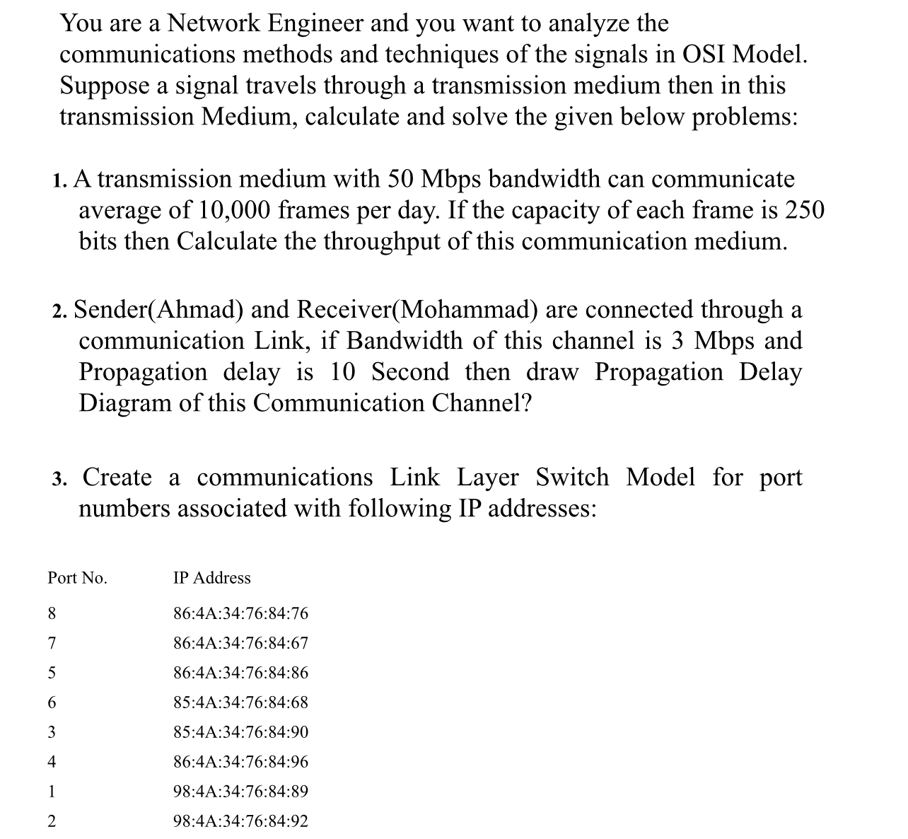 Solved Solve these questions using packet tracer for 2 ﻿and | Chegg.com