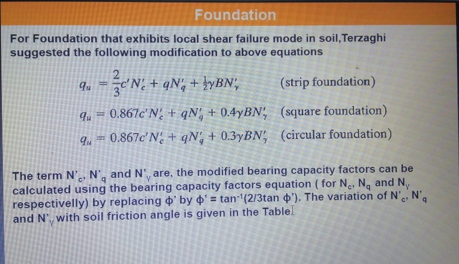 Solved Please use the square foundation formula to | Chegg.com