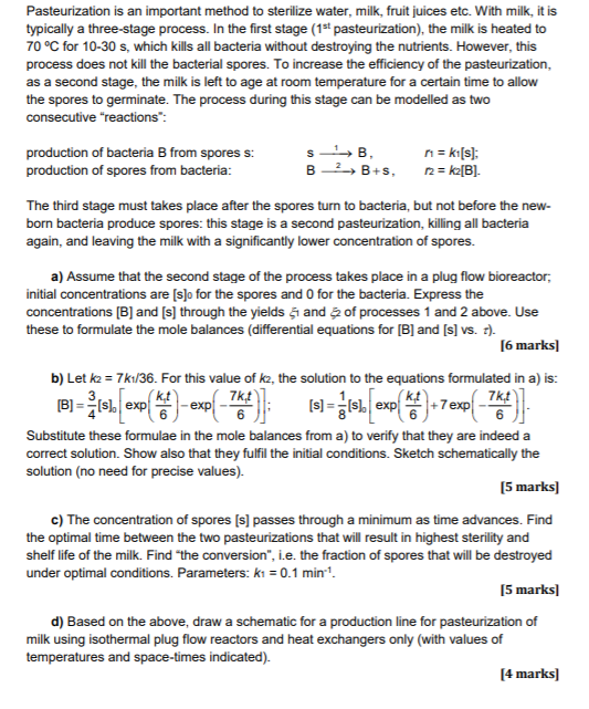 Pasteurization is an important method to sterilize | Chegg.com