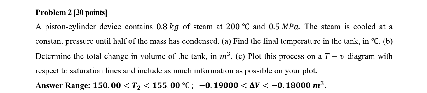 Solved Problem 2 [30 points] A piston-cylinder device | Chegg.com