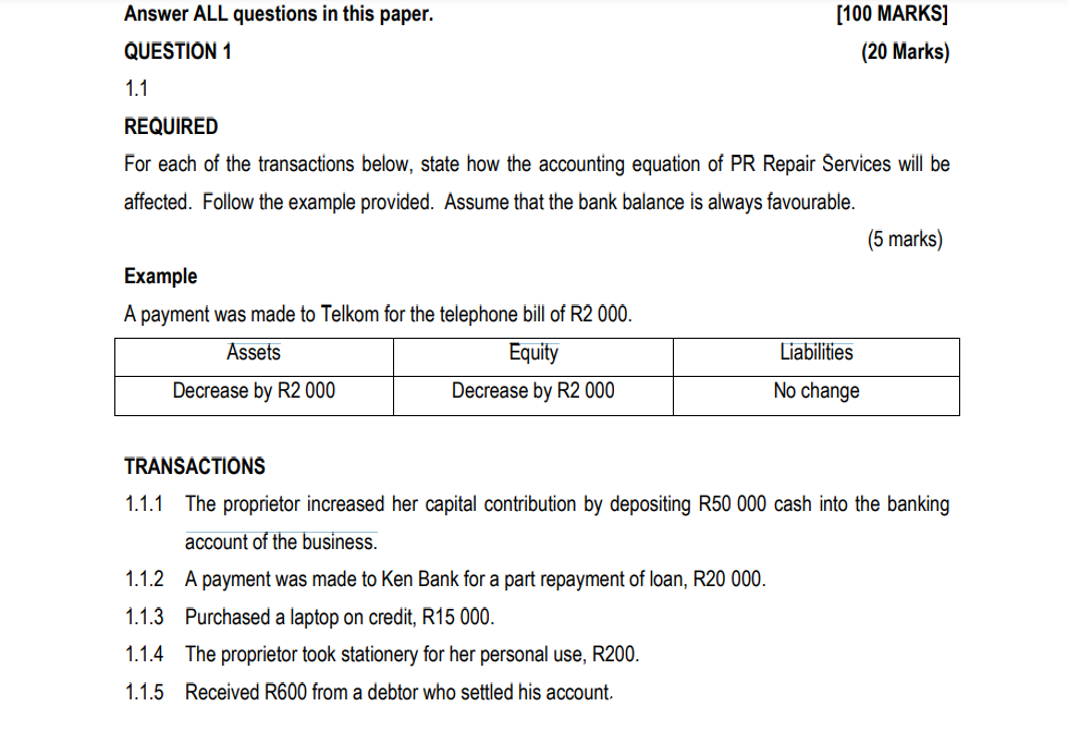 Solved Answer ALL questions in this paper. [100 MARKS] | Chegg.com