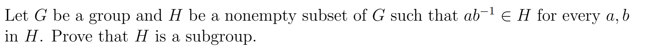 Solved Let G be a group and H be a nonempty subset of G such | Chegg.com