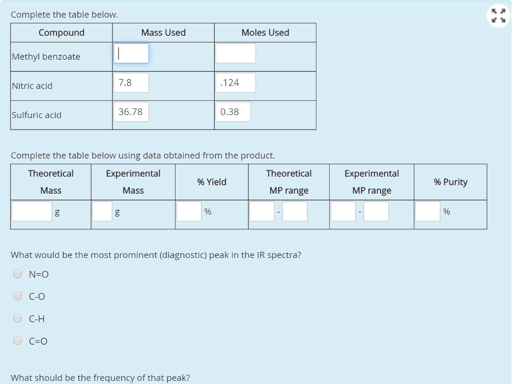 Complete both tables below. I have included the | Chegg.com