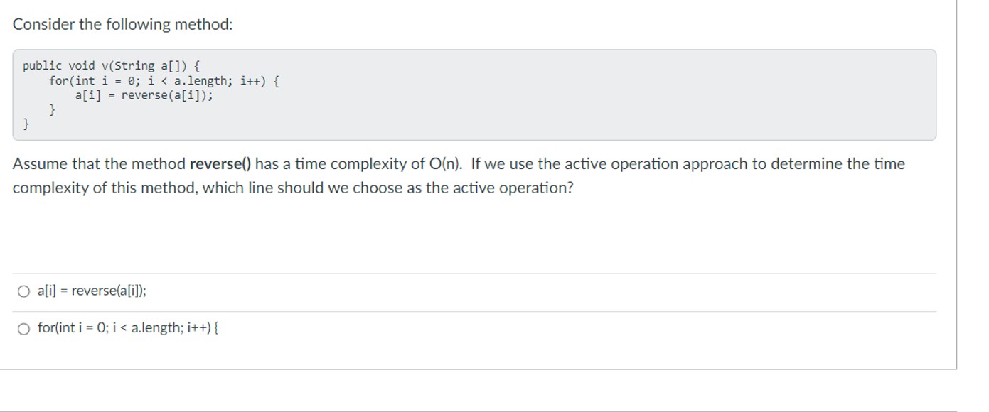 Solved Consider the following method:public void v (String | Chegg.com