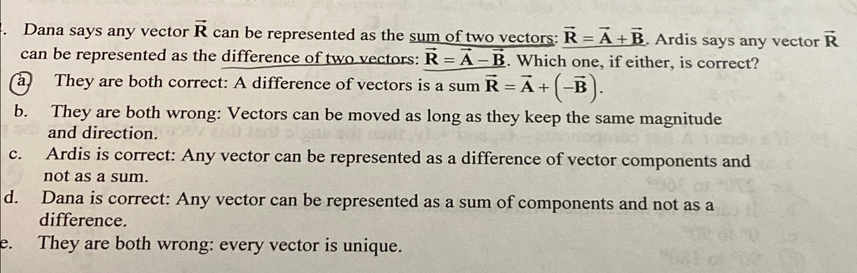 Solved Dana Says Any Vector Vecr ﻿can Be Represented As 