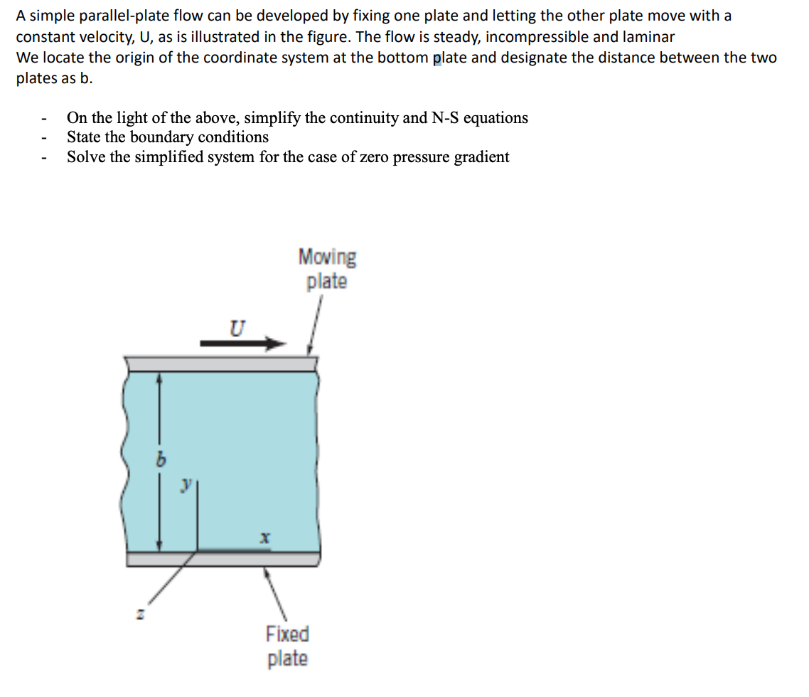 Solved A simple parallel-plate flow can be developed by | Chegg.com