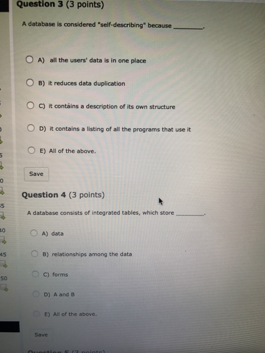 Solved Question 2 (3 points) In an enterprise-class database | Chegg.com