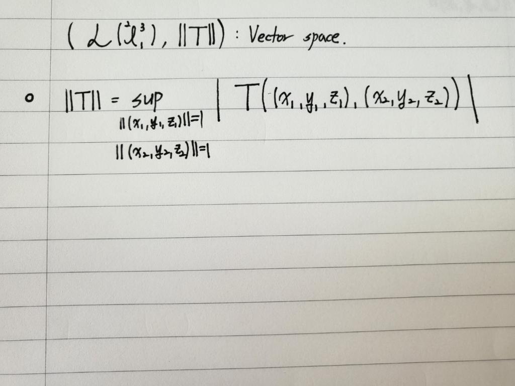 Solved (α(l12),∥T∥) : Vector space. | Chegg.com
