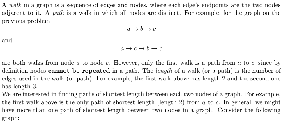 Solved A walk in a graph is a sequence of edges and nodes, | Chegg.com