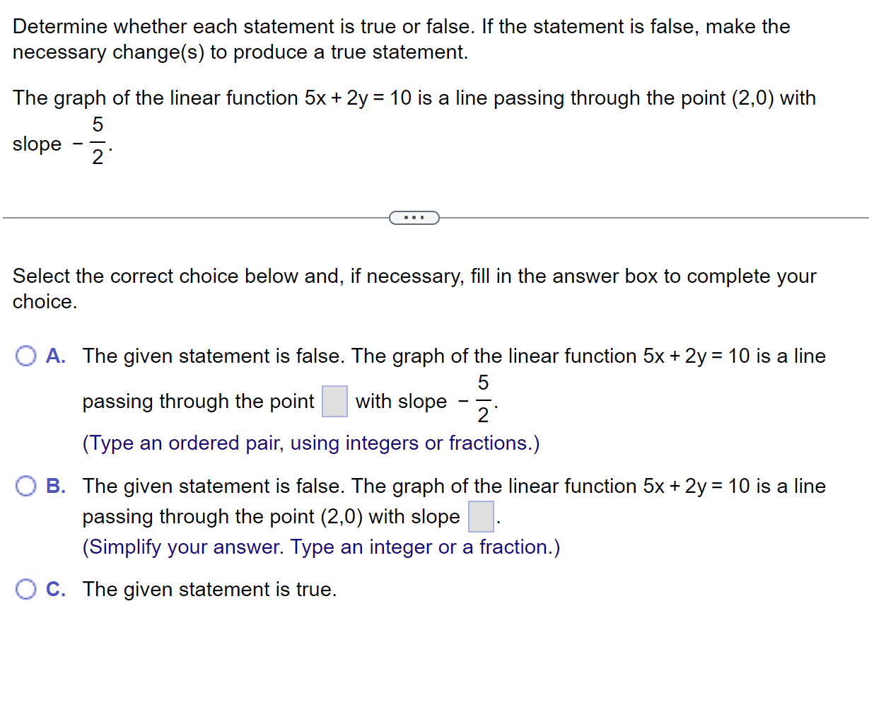 Solved Determine whether each statement is true or false. If | Chegg.com