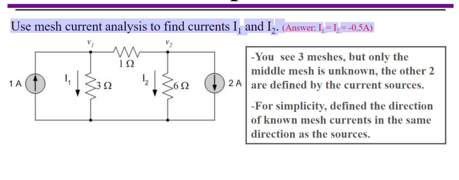 Solved Use mesh current analysis to find currents I1 and I2. | Chegg.com