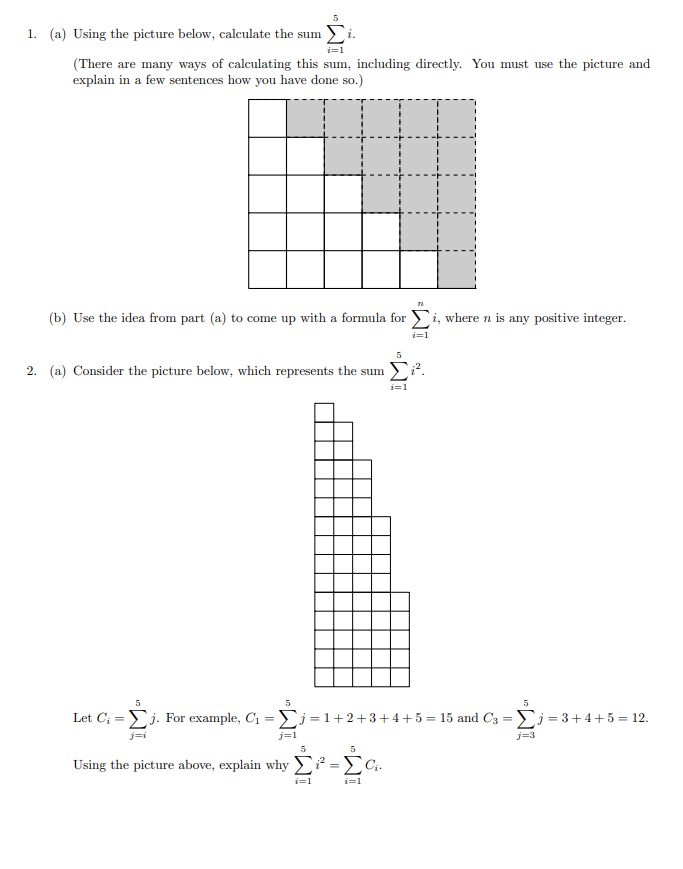 Solved 1. (a) Using the picture below, calculate the sum | Chegg.com