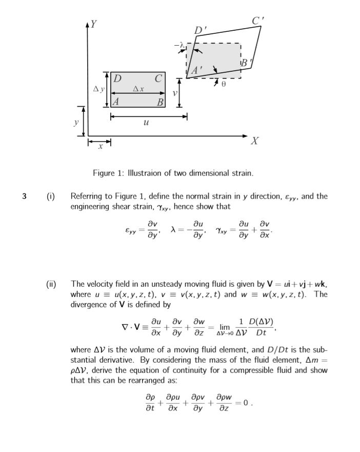 Solved Figure 1: Ilustraion of two dimensional strain 3 ) | Chegg.com