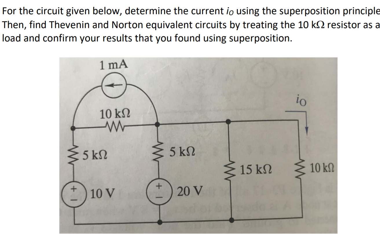 Solved For the circuit given below, determine the current io | Chegg.com