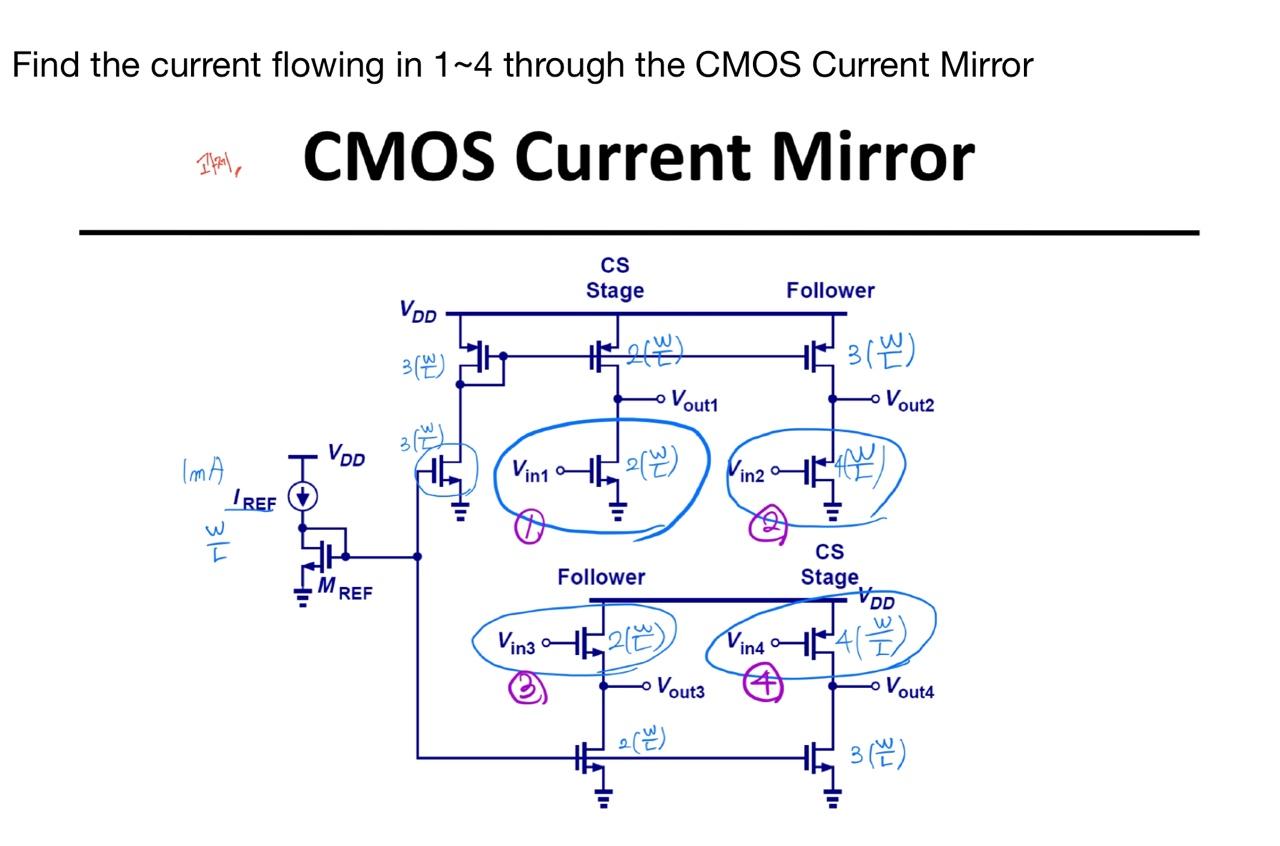 Solved Find the current flowing in 1~4 through the CMOS | Chegg.com