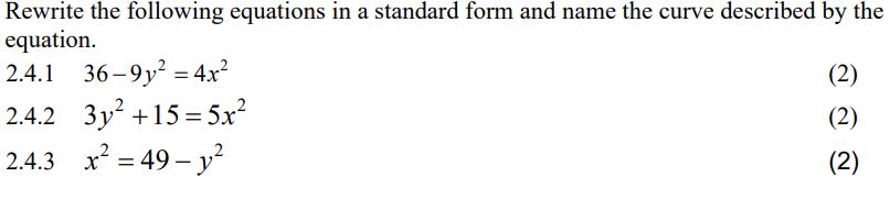 Solved Rewrite the following equations in a standard form | Chegg.com