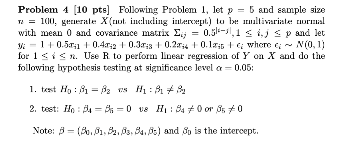 Solved Problem 4[10 pts ] Following Problem 1 , let p=5 and | Chegg.com