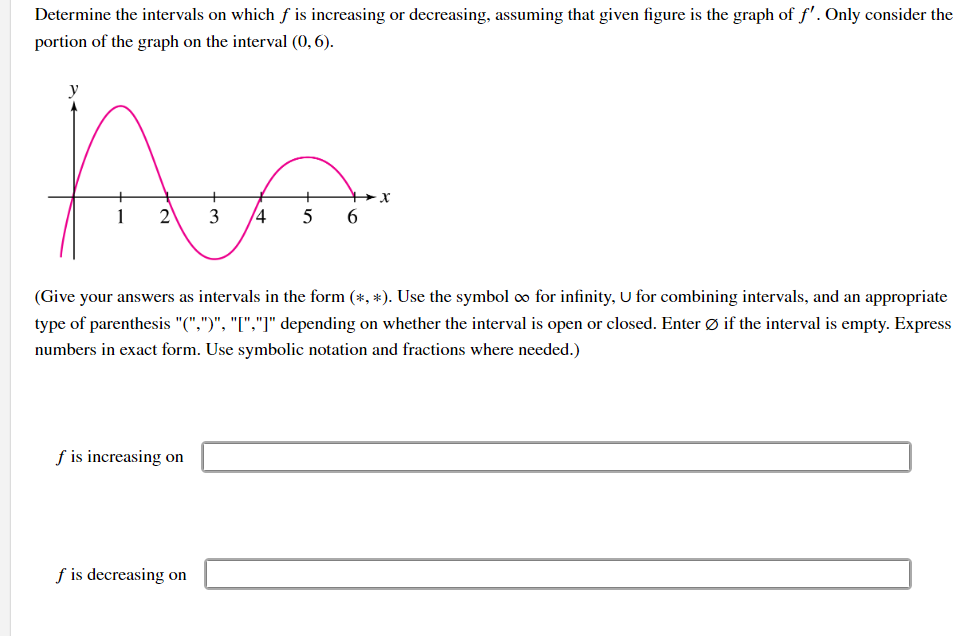 Solved Determine the intervals on which f is increasing or | Chegg.com