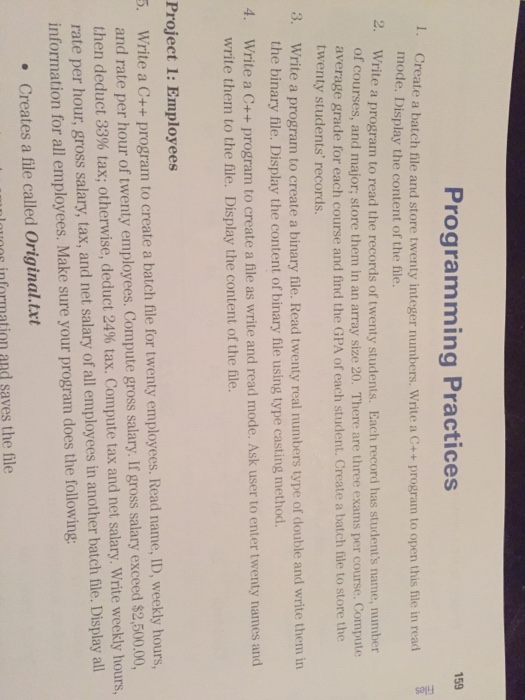 Solved Programming Practices 159 1. C reate a batch file and | Chegg.com