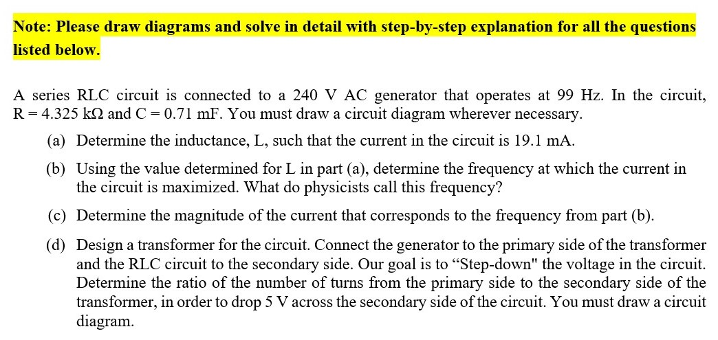 Solved Note: Please draw diagrams and solve in detail with | Chegg.com