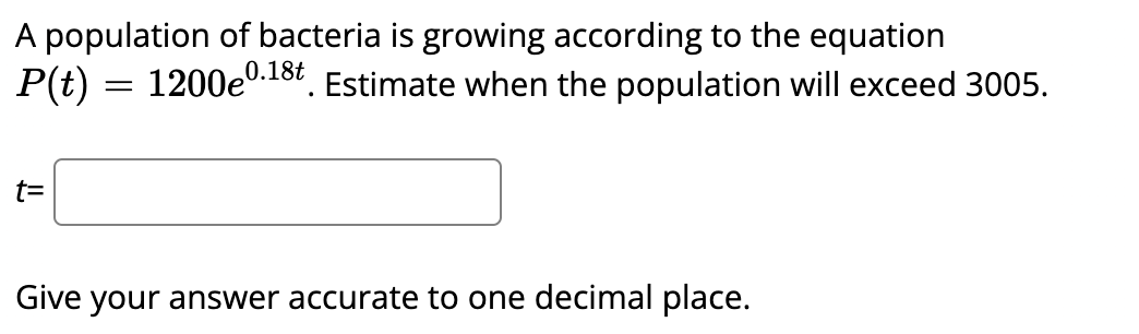 Solved A population of bacteria is growing according to the | Chegg.com