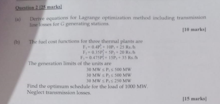 Solved (a) Derive equations for Lagrange optimization method | Chegg.com