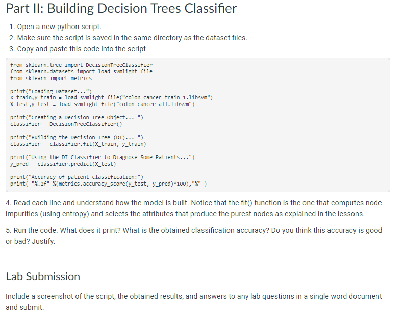 In this lab, you will build a decision tree | Chegg.com
