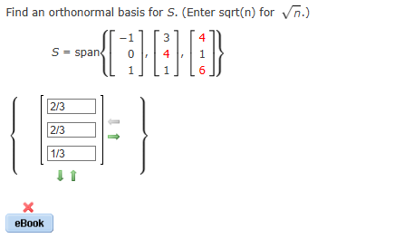 Solved Find an ﻿orthonormal basis for | Chegg.com