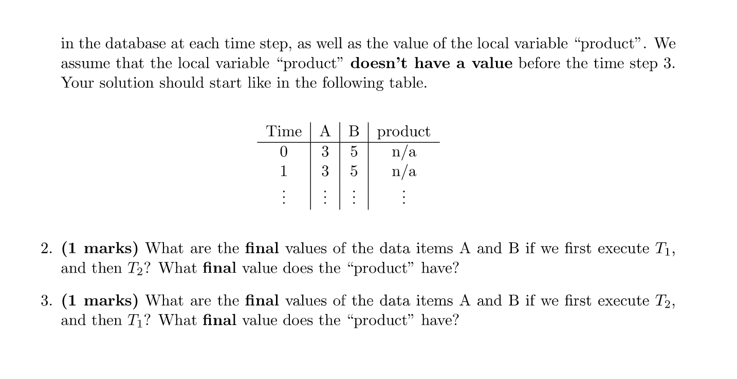 Solved Question One (60 marks) Consider the following | Chegg.com