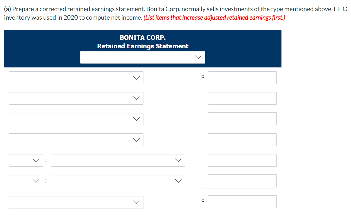 Below is the Retained Earnings account for the year | Chegg.com