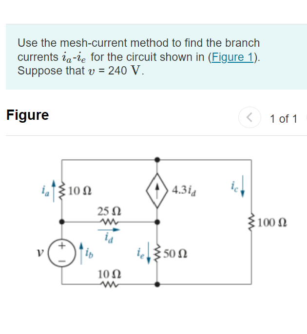 Solved Use the mesh-current method to find the branch | Chegg.com