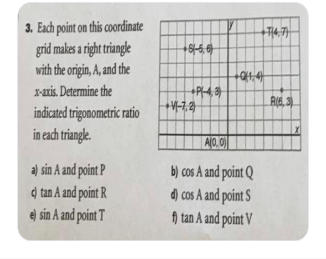 3. Each point on this coordinate grid makes a right | Chegg.com
