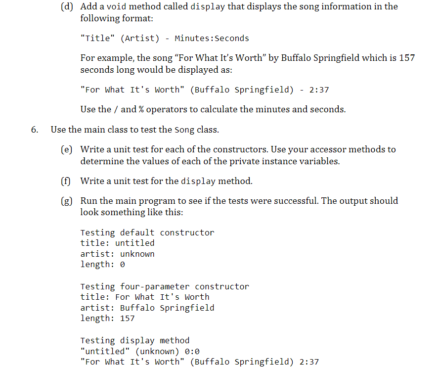 Solved Learning Outcomes Add Constructors To A Class Use