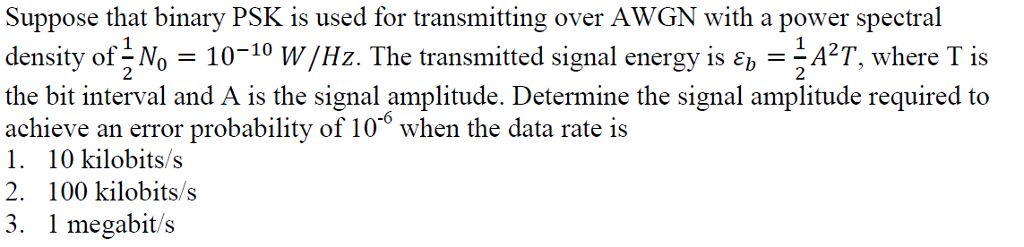 Solved Suppose that binary PSK is used for transmitting over | Chegg.com
