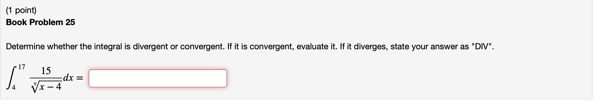 Solved (1 point) Book Problem 25 Determine whether the | Chegg.com